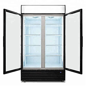 Procool Refrigeration Glass 2 Door Upright Display Beverage Cooler Merchandiser; 35 Cubic Ft., 45" Wide