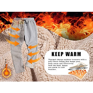 TACVASEN Mens Thermal Pants Long Open Bottom Fleece Lined Sweatpant Winter Jogger Trousers Thick Sweatpants Men Army Green