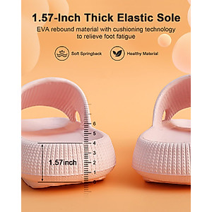 SUMMERJOY Cloud Slides for Women and Men, Soft Cloud Slippers, Massage Black Bubble Slides Easy Clean Thick Sole Non-slip Pillow Slippers, Shower, Swimming, Beach, Indoor and Outdoor Pillow Slides