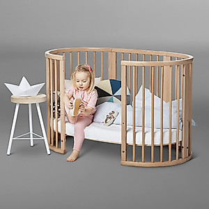 Stokke Sleepi Fitted Sheet, Peachy Pink - Soft Sheets for Sweet Dreams - Made for Stokke Sleepi Crib/Bed - 100% Fine Cotton Percale - Washable