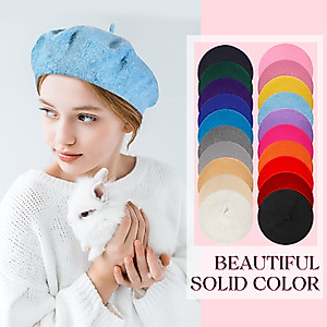 20 Pieces Wool Berets for Women French Beret Multicolored Painters Hat Winter Artist Beret Hat for Women Girls Men Party Indoor Outdoor
