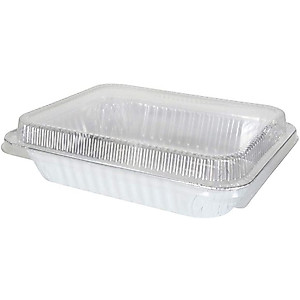 Nicole Fantini 9 x 13” Half Size Disposable Aluminum Pan with Dome Lids - Keep Meals Fresh Longer - Versatile Food Containers - Eco-Friendly & Durable - Set of 10