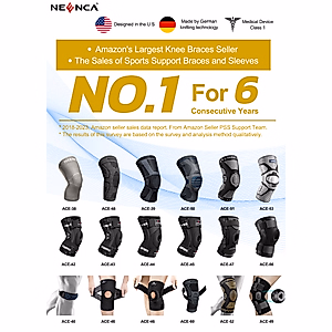 NEENCA Professional Knee Brace for Pain Relief, Medical Knee Support with Patella Pad & Side Stabilizers, Compression Knee Sleeve for Meniscus Tear, ACL, Joint Pain, Runner, Workout - FSA/HSA Eligible