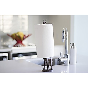 Kalalou CXX2053 Standing Cast Iron Giraffe Decorative Paper Towel Holder Stand, One Size, Brown