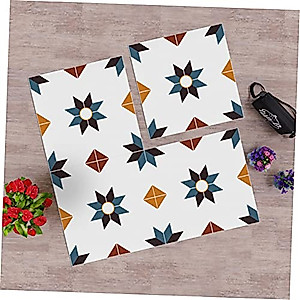 OSALADI 4pcs Stickers Color Stickers Peel and Stick Vinyl Planks Peel and Stick Vinyl Plank Flooring Sticky Tiles Floor Tile Sticker Square Sticker Bathroom Tile Sticker Mural