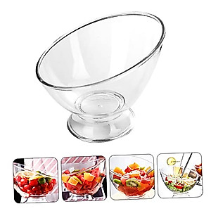 DECHOUS Diagonal Salad Bowl clear plastic containers wedding accessories bulk pasta glass dessert cups glass mixing bowls soup bowls pp Household Dessert Bowl Dessert Accessory Trifle Bowl