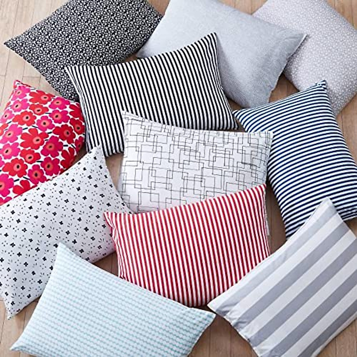 Marimekko - Queen Sheets, Cotton Percale Bedding Set, Crisp & Cool Home Decor (Pikkun Rasymatto, Queen)