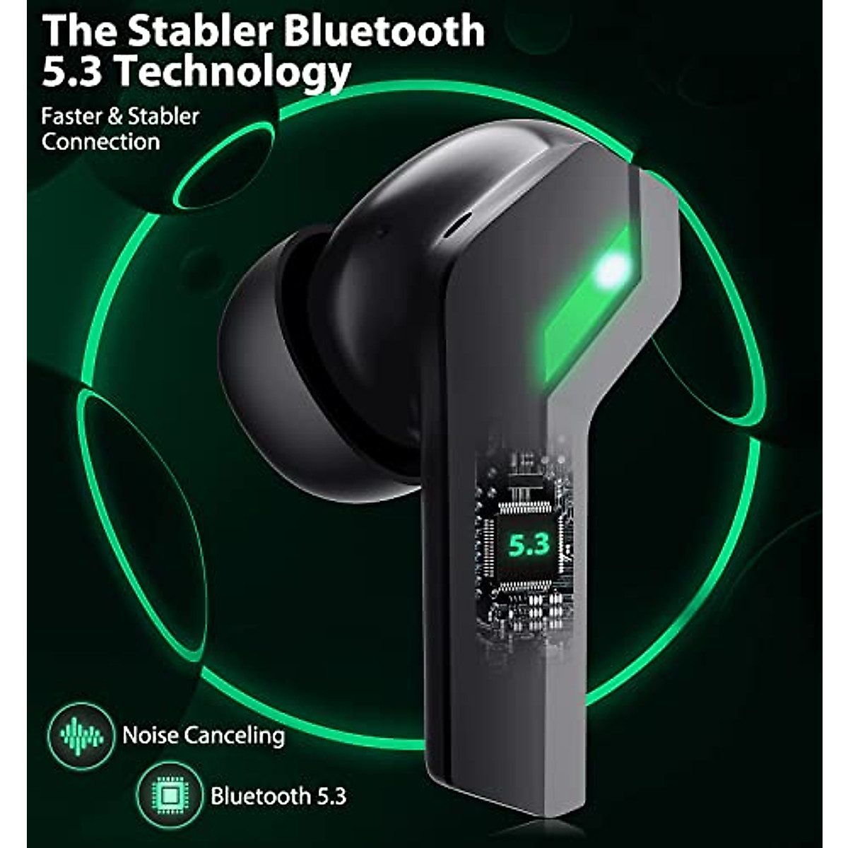 Bluetooth 5.3 Wireless Earbuds in-Ear Headphone for iPhone 14 Pro Max 13 Samsung Z Fold 4 Flip 3, Noise Cancelling Mic Bass Sound Sport Headset for iPad 10 Galaxy S23 S22 S21 Pixel 7 Pro 6 Oneplus 11