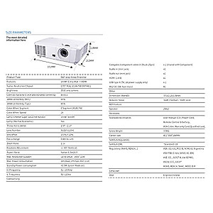 QXue Portable Projector HD Video Projector,with +/- 40°Keystone Correction,3500 Lumens Compatible Smartphone Support HDMI/USB,for Ideal, Home, Teaching, Training