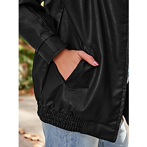 AUTOMET Womens Oversized Leather Jackets Faux Suede Fall Fashion Motorcycle Coats Winter Outfits Clothes Y2k Tops Black XXL