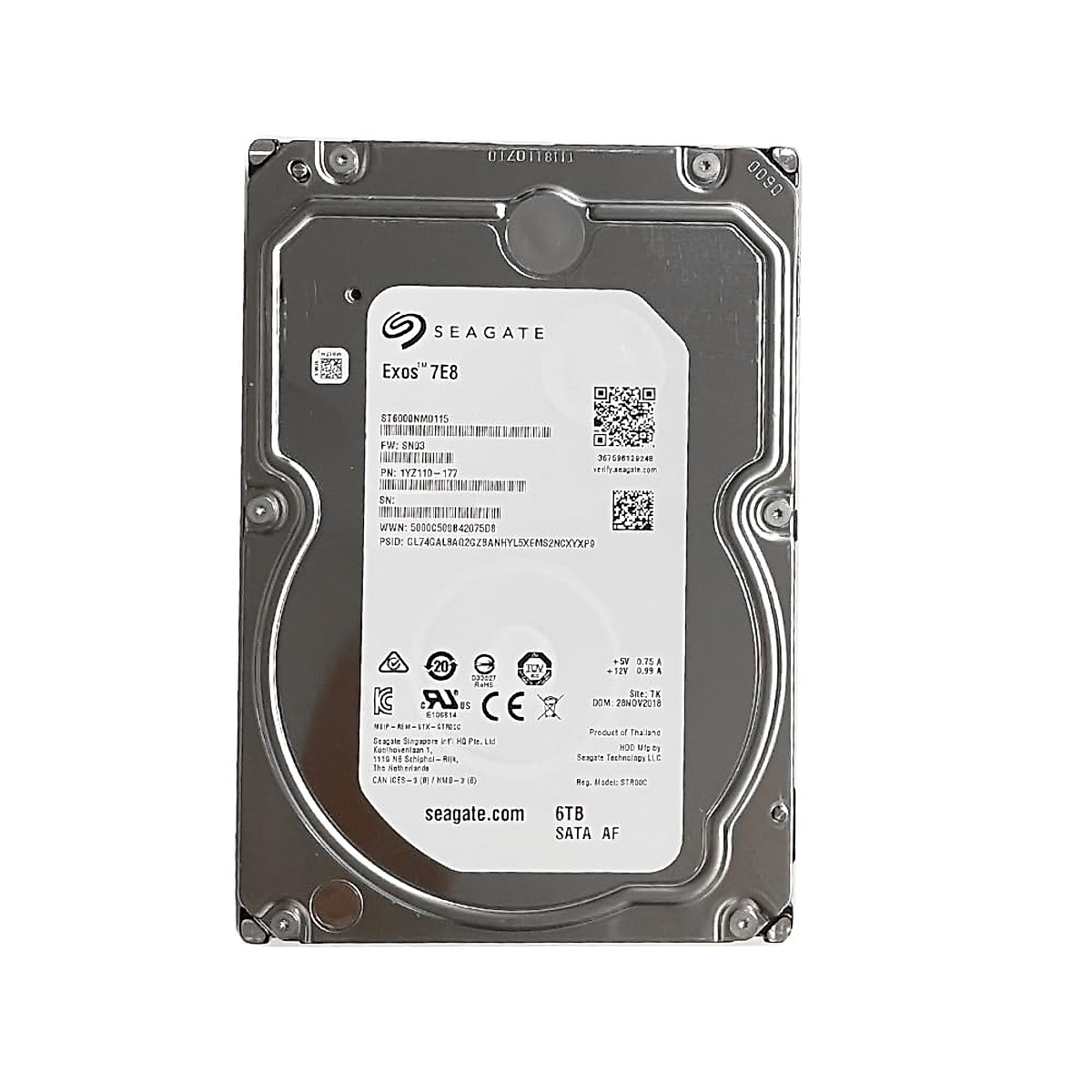 Seagate ST6000NM0115 3.5 inches-Inch HDD 6TB 7200 RPM 512e SATA 6Gb/s 256MB Cache Internal Hard Drive (Renewed)