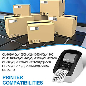 GREENCYCLE 1PK Compatible for Brother DK-1208 DK1208 Address Paper Label Roll 38mm (1-1/2) Inches 90mm to Brother Ptouch QL-1050 QL-500 QL-Series w/Frames