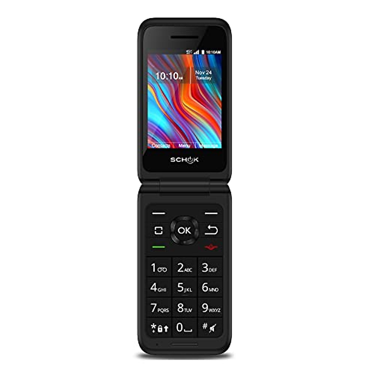 Boost Mobile Prepaid 4G LTE Schok Flip Phone (8GB) - Black - Carrier Locked to