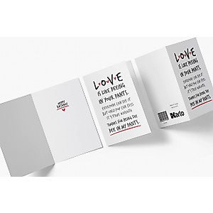 Karto Sweet Funny Birthday Card For Him Her, Large 5.5 x 8.5 Birthday Card For Husband Wife Girlfriend Boyfriend - P Love