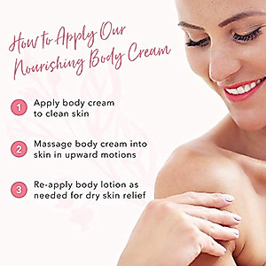 100% PURE Nourishing Body Cream Vanilla Bean Lotion Luxurious Dry Skin Hydration & Replenishment Natural Anti-Aging Moisturizer & Skincare for All Skin Types Women & Men - Vegan - 8 oz