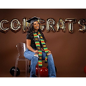 ADVANSYNC Kente Cloth Stole Black (New Beautiful Black)