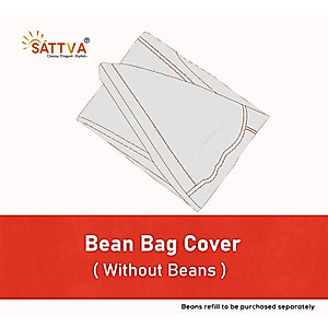 SATTVA 3.5Ft Faux Leather Gaming Bean Bag Chair for Adults - Big Bean Bag Covers Only (No Filling), Love Sack Bean Bag, Ultra Soft Zipper, for Dorm & Family Room_Black & Royal Blue