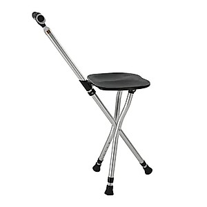 Rollator Walkers Walking Stick Lightweight Easy Folding Adjustable Height Anti Slip Elderly Walking Cane Chair Rest Tripod Stool Walkers Walker for Seniors
