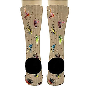 Fish Gifts for Women and Men Fly Fishing Gifts Fish Crew Socks Unisex 6-Pairs Novelty Crew Socks