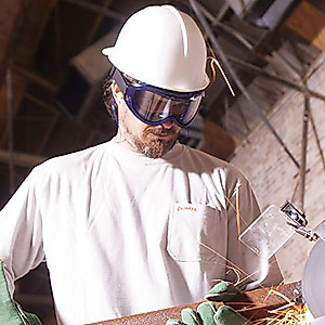 Sellstrom Safety Goggles – Odyssey II Eye Protection, S80200, Anti Fog, Scratch Resistant, Latex Free Protective Eye Shield for Men and Women with Dual Panel Clear Lens, Blue Frame