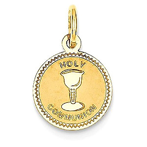IceCarats 14K Yellow Gold Holy Communion Necklace Charm Pendant Only