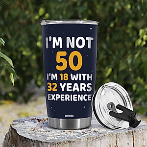 BSQUIELE 50th Birthday Gifts for Women, Men, Dad Mom - 50 Years Old Christmas Gift - 1974 Birthday Gifts Tumbler for Women - 50 Years Old Birthday Gift Travel Cup for Wife, Friend Sister, Her, Brother