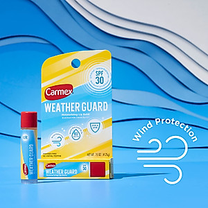 Carmex Weather Guard Moisturizing Lip Balm Stick with SPF 30, 0.15 Oz, 2 Pack