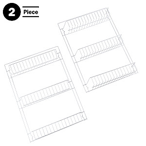 Lavish Home Powder Coated Steel Closet Organizer, 6-Tier Shelves, Over the Door Pantry Organizer, with Adhesive Hooks, White