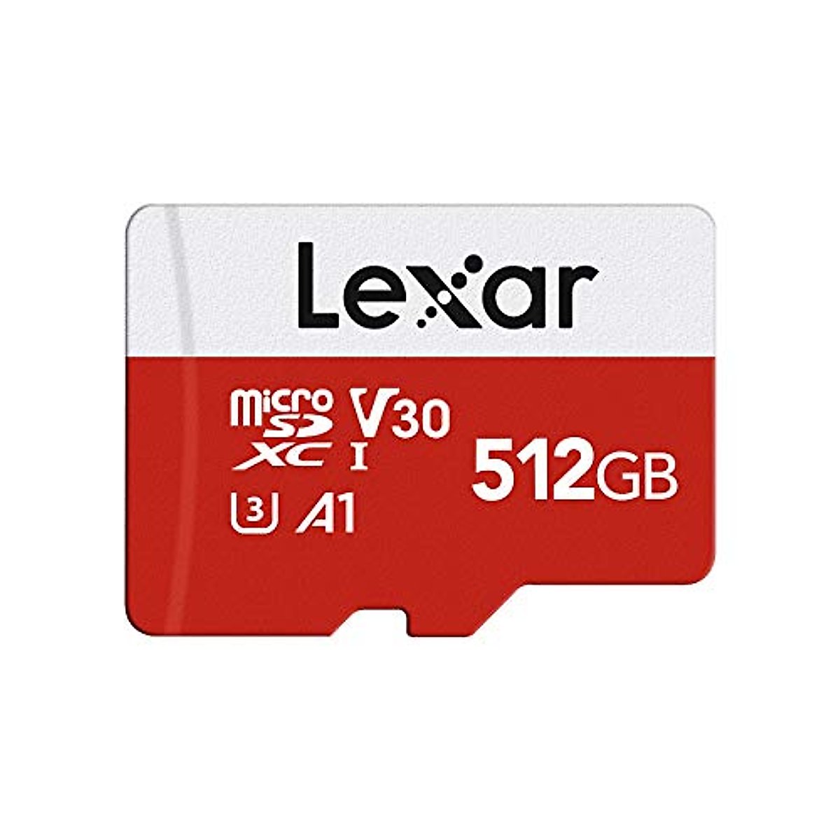 Lexar 512GB Micro SD Card, microSDXC UHS-I Flash Memory Card with Adapter - Up to 100MB/s, A1, U3, Class10, V30, High Speed TF Card