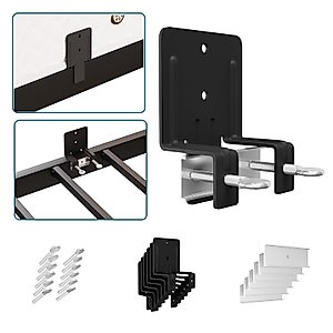 Woozuro Non Slip Mattress Gaskets for Bed Frame, Mattress Holder in Place Gripper, Keep Mattress from Sliding Stopper, 6 Pcs Black Baffle Fit for Box Spring, Wide Applicability