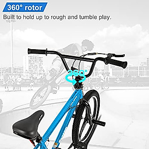 HH HILAND 20 Inch 3 5 Spoke Kids BMX Bike for Boys Girls Ages 5-12, 360 Degree Rotor Freestyle, 4 Pegs Single Speed Kid’s BMX Bicycle, Multiple Colors