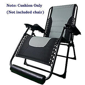 Zero Gravity Chair Cushion for Foot Rest, Universal Oversized Folding Loungers Anti Gravity Recliners Outdoor Chaise Patio Lawn Camping Chairs Footrest Padding for Outside Black