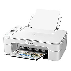 Canon PIXMA TS Series Wireless Inkjet All-in-One Printer - Print, Scan and Copy for Home or Office - up to 4800 x 1200 Resolution, 1.5 Segment LCD Display - White - BROAGE 6 Feet Printer Cable