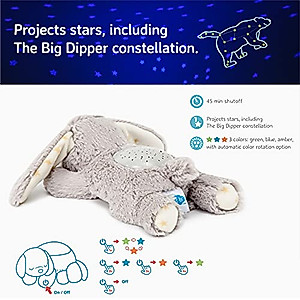 Cloud b Calming Mini Nightlight Star Projector | Gentle Brightness | 3 Colors | 1 Constellation | Auto-Shutoff | Dream Buddies Benny The Bunny