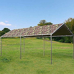 Quictent 10'X20' Upgraded Heavy Duty Carport Car Canopy Boat Shelter Tent with Reinforced Steel Cables-Camo
