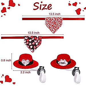 JOTFA 4 Pcs Bearded Dragon Valentine’s Day Costumes, Lizard Valentine’s Day Hats Bandanas Lizard Scarf Valentines Outfits for Bearded Dragon Lizard Hamster Guinea Pig Small Animal