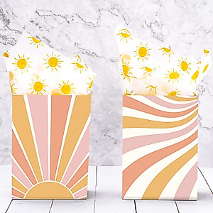Whaline 100 Sheet Boho Sunshine Tissue Paper Yellow Sun Gift Wrapping Paper First Trip Around The Sun Theme DIY Craft Art Paper for Summer Holiday Party Birthday Decor Supplies, 13.8 x 19.7 Inch