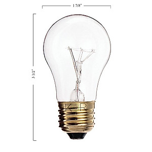 KOR (Pack of 6) 25A15/CL - 25-Watt A15 Incandescent Appliance Bulb - Clear Finish - Medium (E26) - Standard US Size Household Base 25W