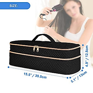 Fasrom Double Layer Travel Case Compatible with REVLON One Step Blow Hair Dryer Brush Volumizer Original 1.0, Plus 2.0 and Styler, Black (Bag Only, Patent Design)