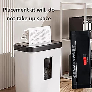 SYBOYIE Paper Shredders for Home Office Use, Up to 6-Sheet Cut Paper(A4), 2 Minutes Continuous Run Time Portable Shredder with Adjustable Handle, 85% Confidential, Black (Black)