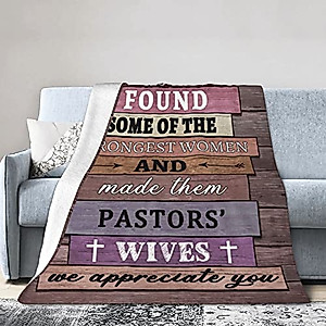 BUUGVIIL Pastor's Wife Appreciation Gifts Religious Gifts for Pastors Wife Throw Blankets for Couch Sofa Bed Warm Gifts 50*60 in