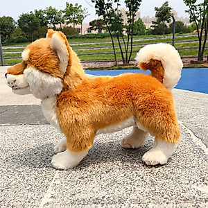 TAMMYFLYFLY Shiba Inu Plush Corgi Pillow Cute Dog Doll Stuffed Animal Plush Toy 12 Inches (Brown)