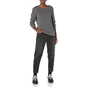 Amazon Essentials Women's Fleece Crewneck Sweatshirt (Available in Plus Size), Charcoal Heather, Large