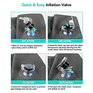 BLABOK Inflatable Foot Rest for Air Travel, Airplane Footrest Adjustable Height Travel Foot Pillow Kids Bed,Portable Foot Rest Pillow for Kids & Adults on Plane,Car,Train,Office (Dark Grey)