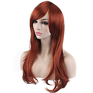 Akstore 28 inch Fashion Wigs Long Wavy Curly Hair Cosplay Wig (Brown)
