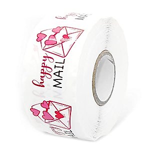 Wailozco Happy Mail Stickers,Thank You Stickers,Handmade Stickers,Small Shop Stickers,Envelopes Stickers for Small Business, Online Retailers,Handmade Goods,500 Labels Per Roll