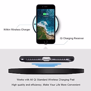 Nillkin Qi Receiver USB C, Thin Wireless Charging Receiver, Type C Wireless Charger Receiver for Galaxy Note 8 Pro/A50/A70/A10s/Xiaomi Note 8/Huawei P30 and Other Type-C Android Phones(Long Version)