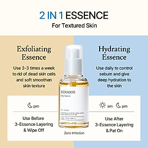 mixsoon Bean Essence Exfoliating Hydrating Korean Skin Care Glass skin Hyaluronic Acid Serum (1.6 Fl Oz (Pack of 1))