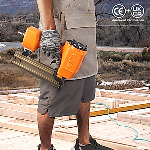 Kamsin ST64 14 Gauge Heavy Duty Pneumatic Concrete T Nailer, Fits 3/4 Inch to 2-1/2 Inch T Nails, Air Power Concrete T Nail Gun/Brad Nailer for Truss Building, Concrete Brick Nailing and Hardwood