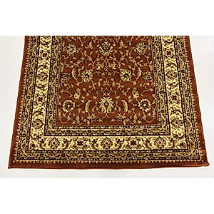 Unique Loom Voyage Collection Traditional Oriental Classic Intricate Design Area Rug, 4 ft 0 in x 4 ft 0 in, Terracotta/Ivory
